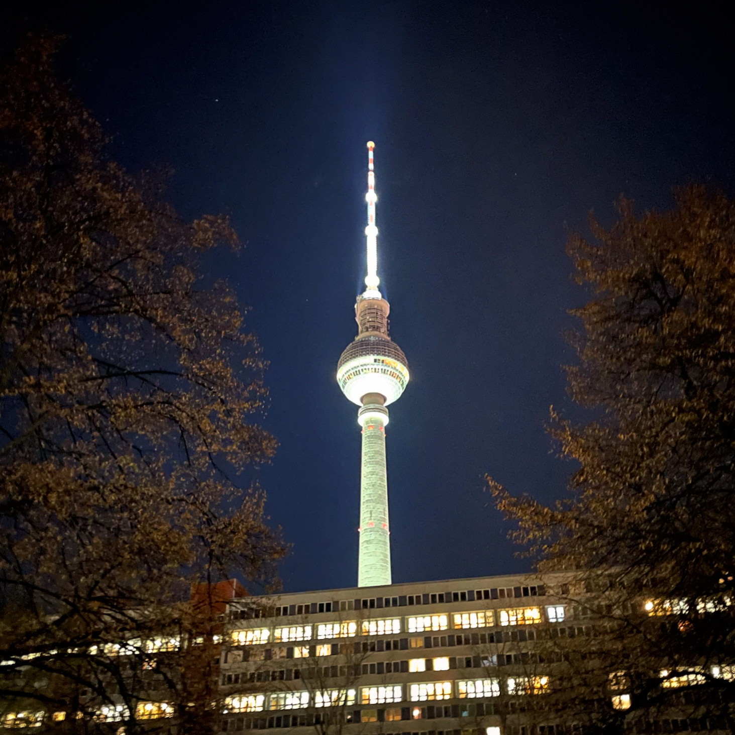 Berlin TV-Tower by Night (view from Rochstraße) - nuBerlin
